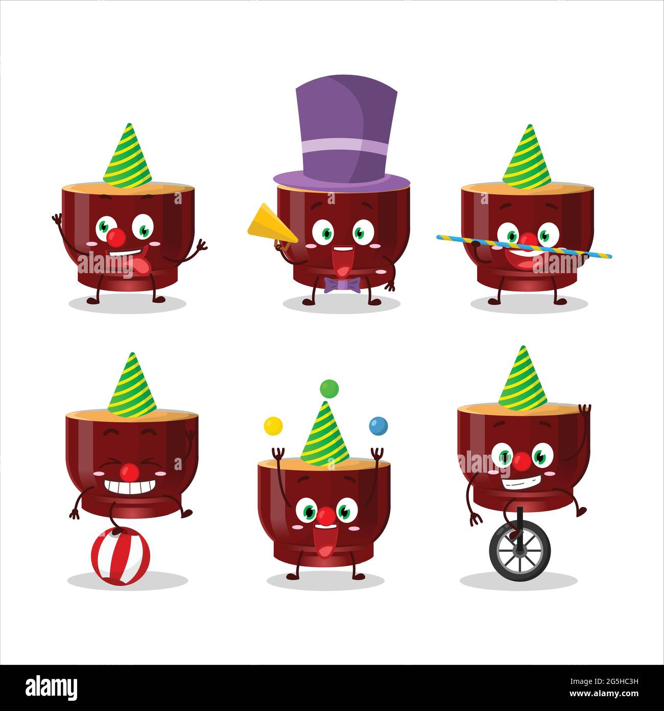 Cartoon character of kava drink with various circus shows. Vector ...