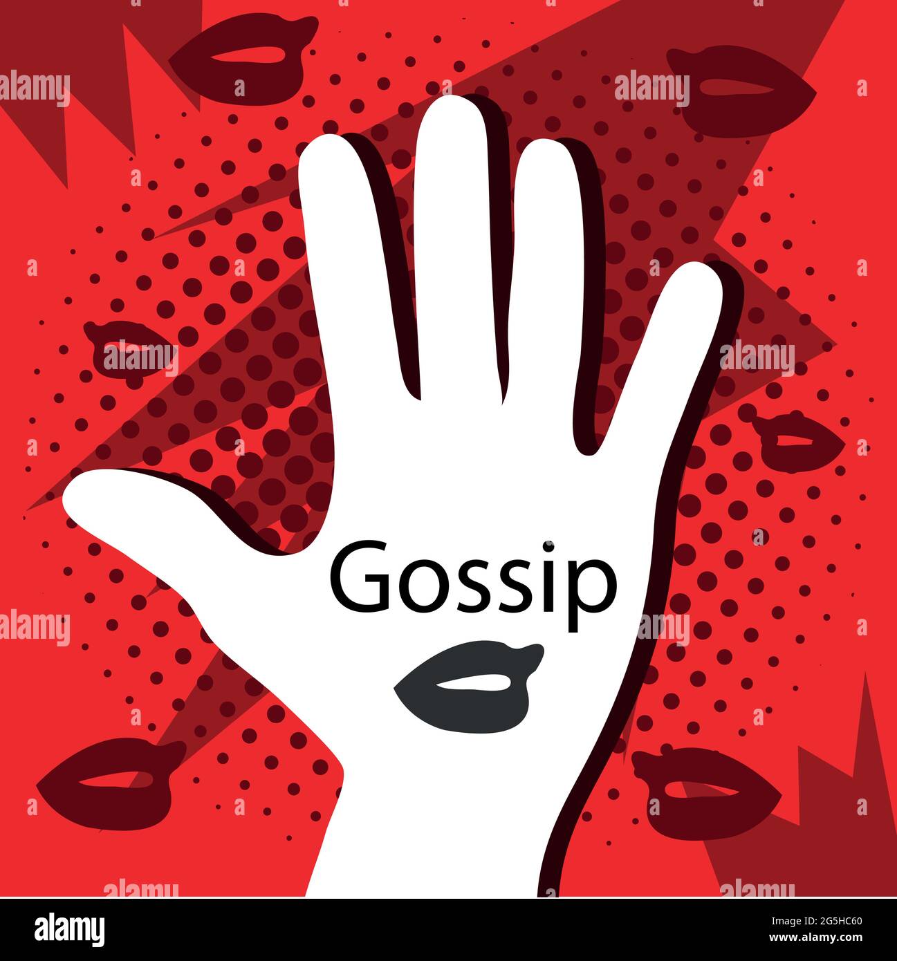 No Gossip with hand Vector Icon Illustration Stock Vector Image & Art ...
