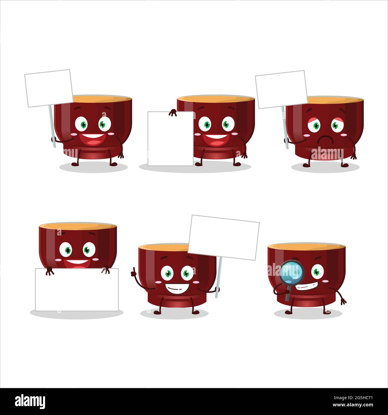 Kava drink cartoon character bring information board. Vector ...