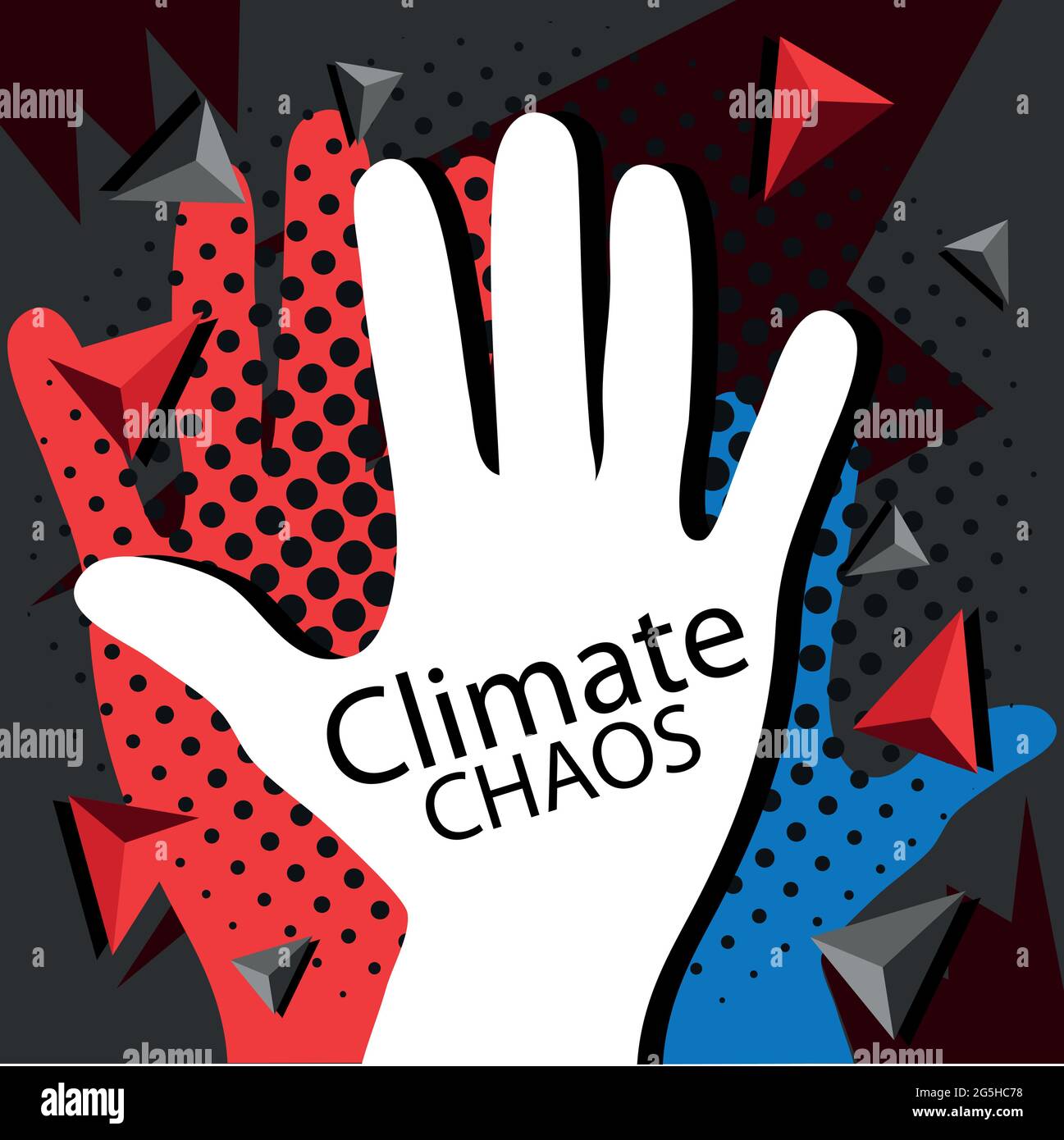 Stop Climate chaos with hand Vector Icon Illustration Stock Vector ...