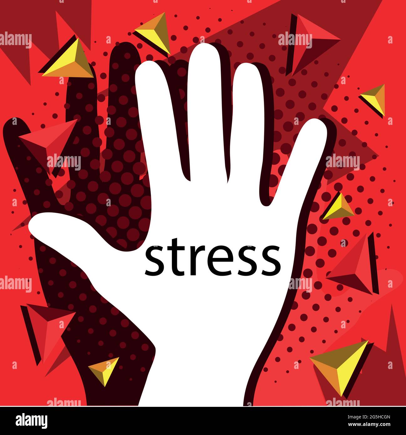 No Stress with hand Vector Icon Illustration Stock Vector Image & Art ...