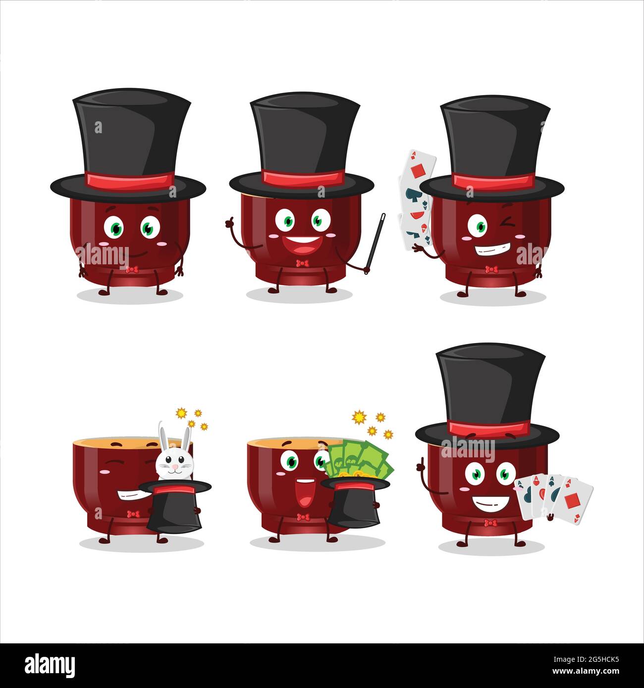 A kava drink Magician cartoon character perform on a stage. Vector ...