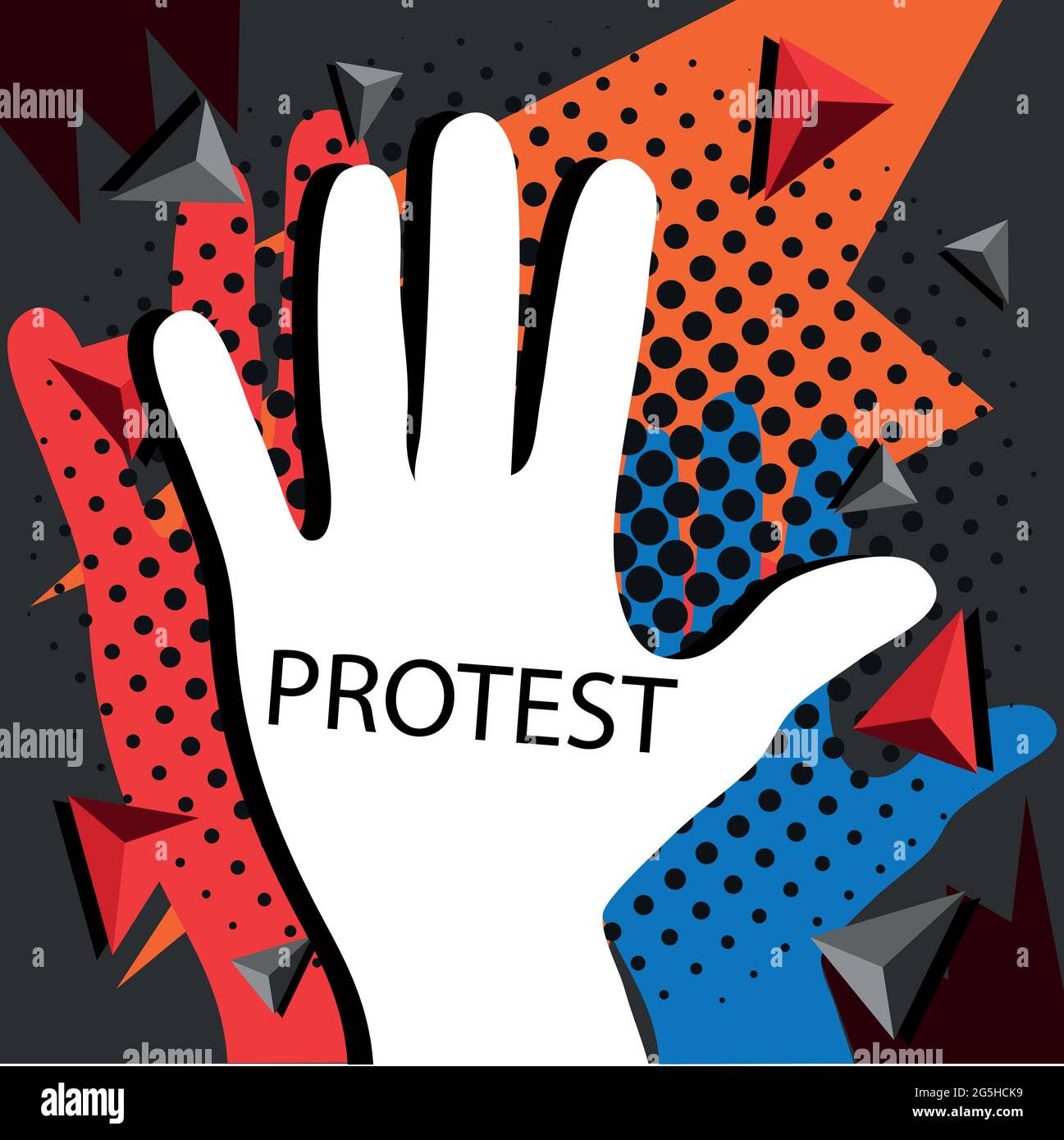 No protest with hand Vector Icon Illustration Stock Vector Image & Art ...