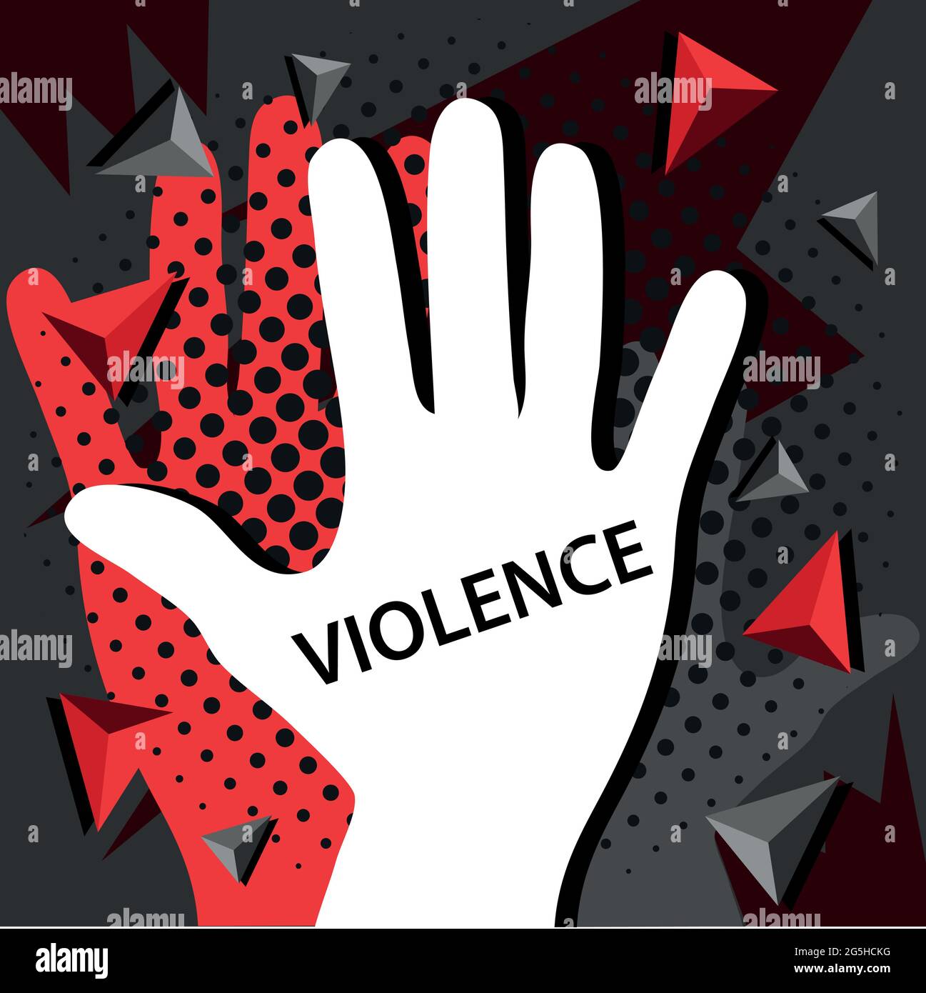 Stop Violence with hand Vector Icon Illustration Stock Vector Image ...