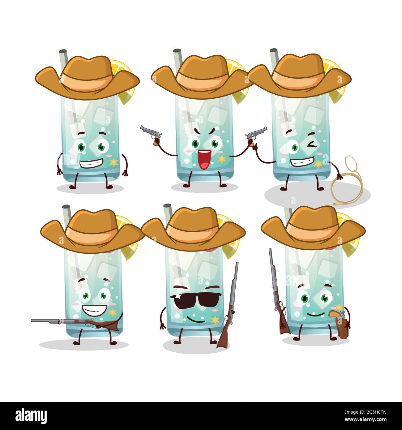 Cool cowboy tom collins cartoon character with a cute hat. Vector ...