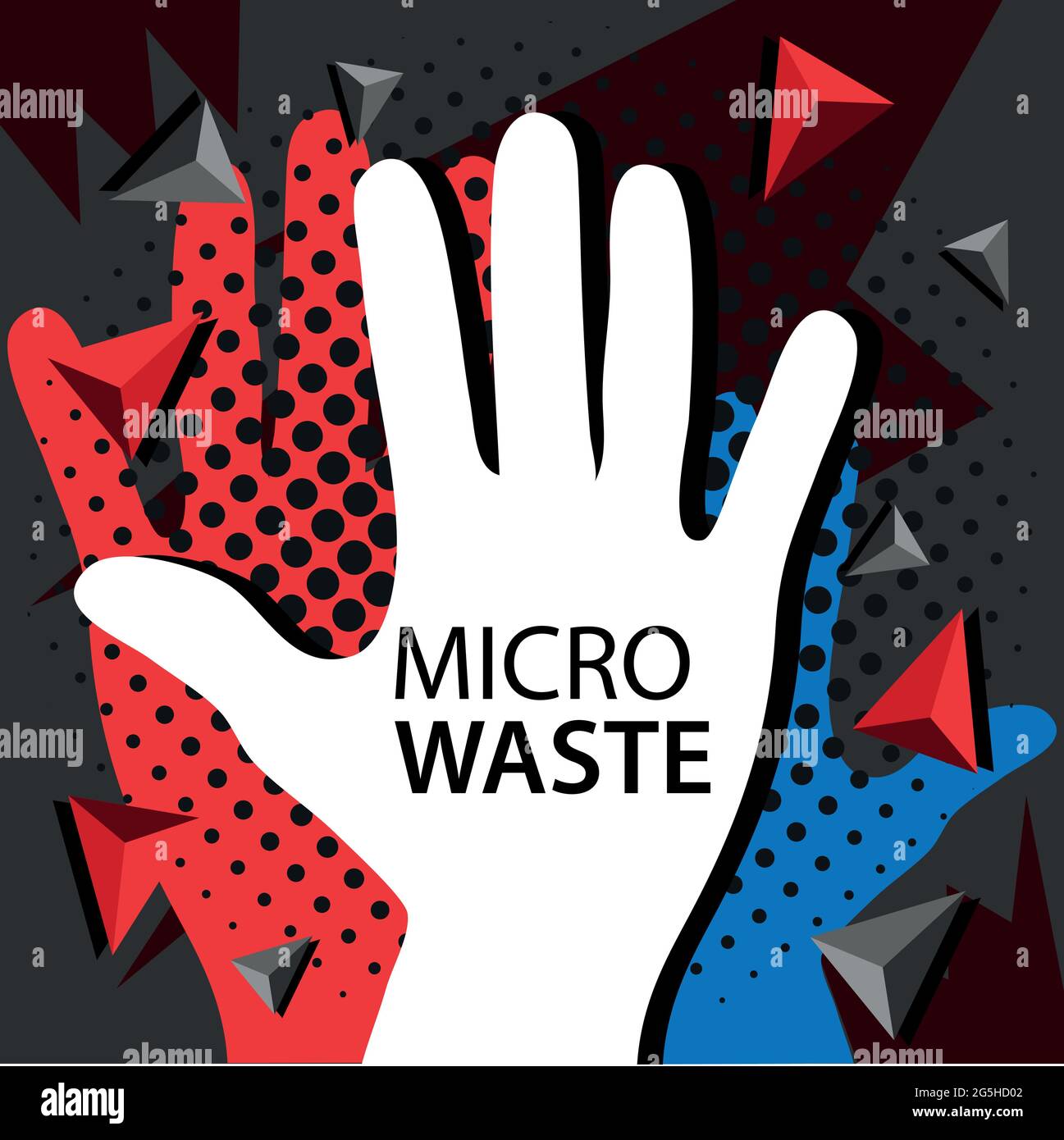 Stop Micro waste with hand Vector Icon Illustration Stock Vector Image ...