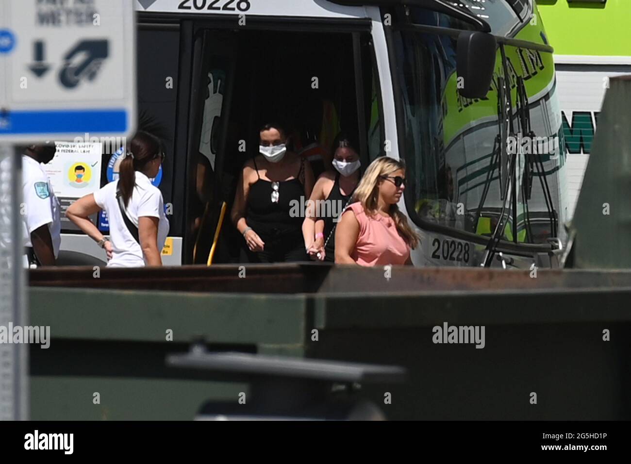 Surfside FL, USA. 27th June, 2021. Family members of the missing people ...