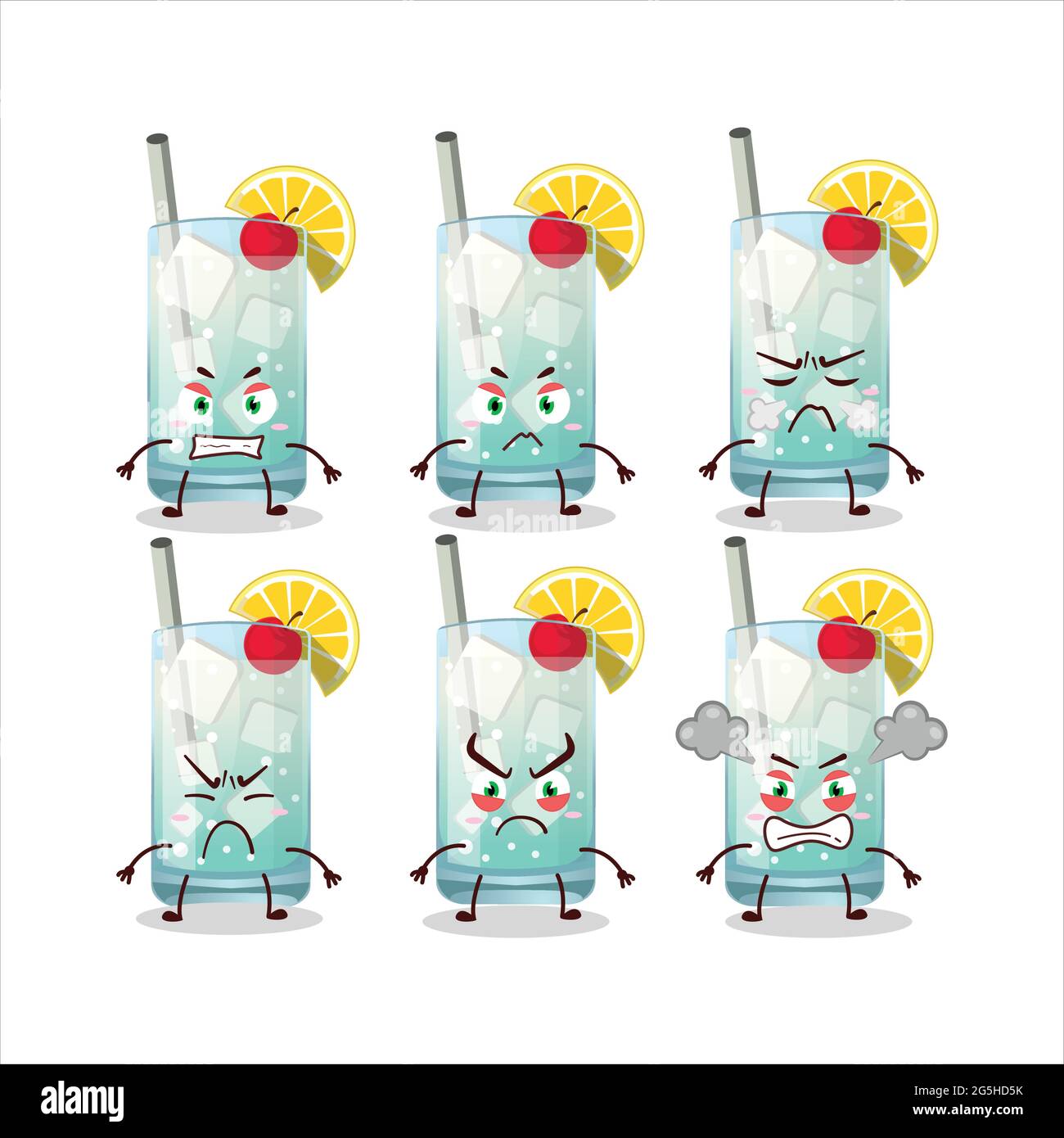 Tom collins cartoon character with various angry expressions. Vector ...