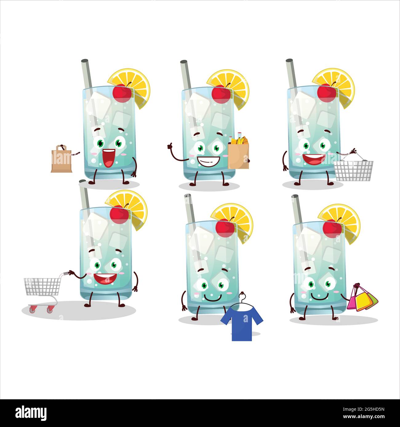 A Rich tom collins mascot design style going shopping. Vector ...