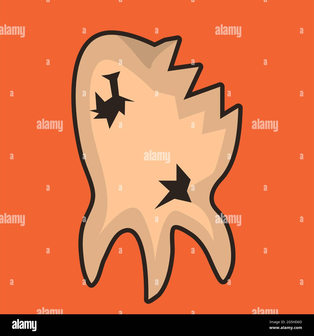 Cavity vector on orange background Stock Vector Image & Art - Alamy
