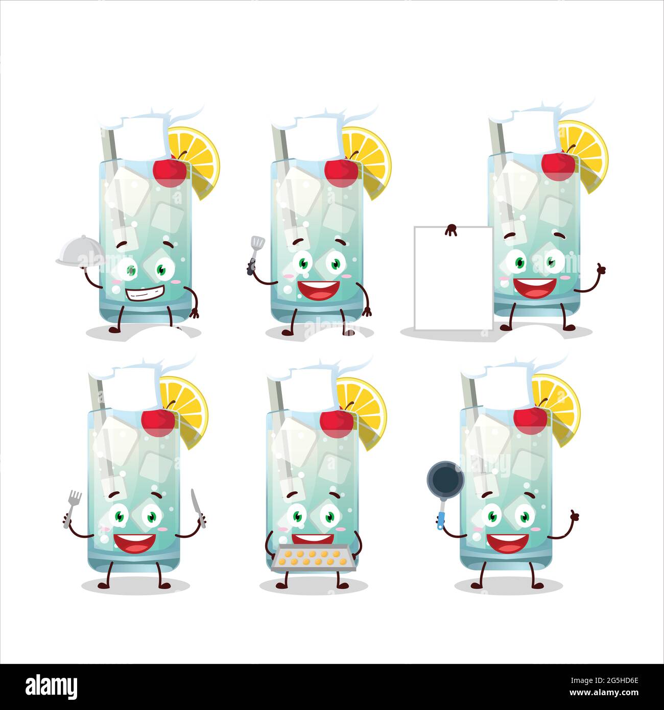 Cartoon character of tom collins with various chef emoticons. Vector ...