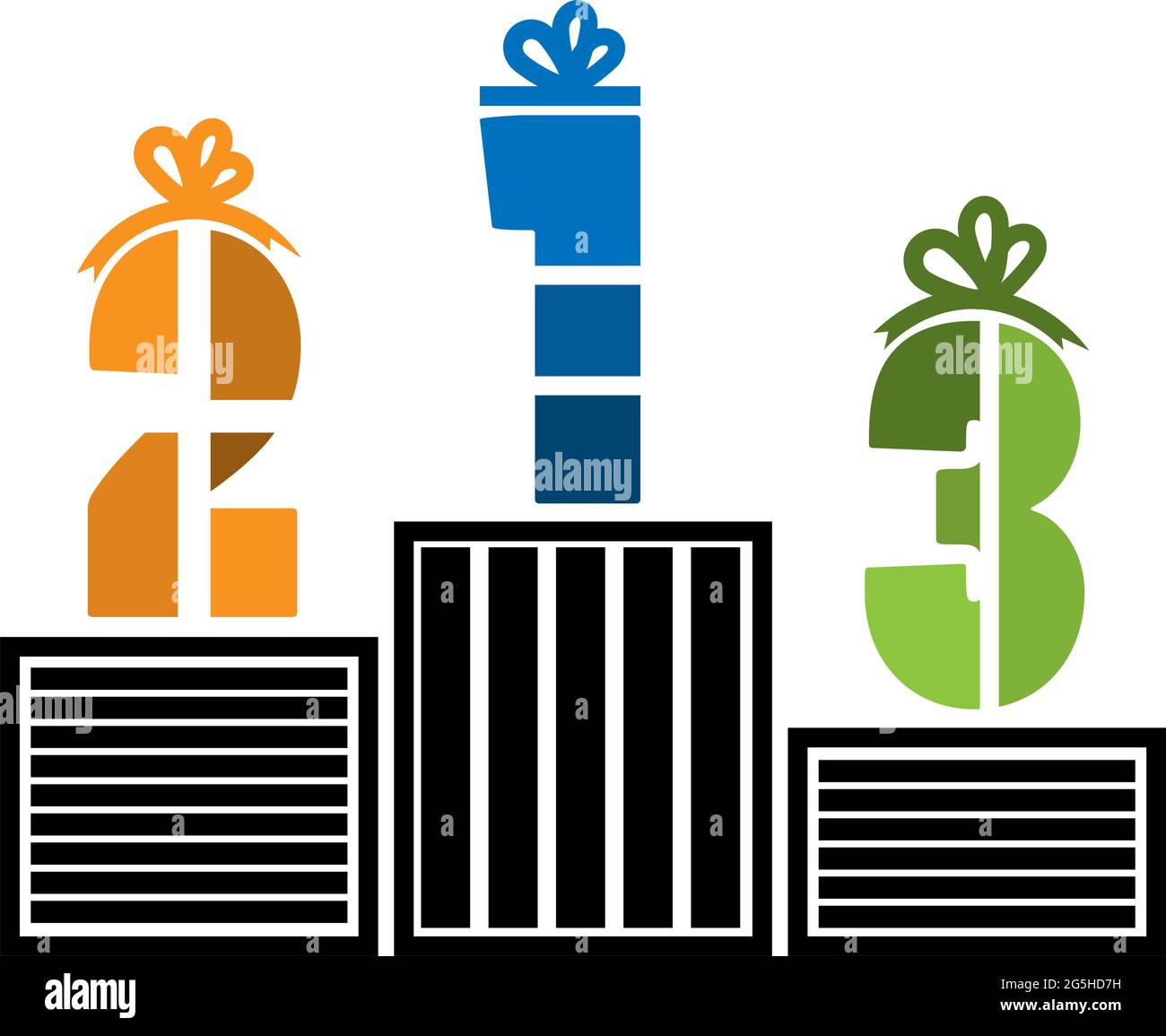 Illustration of the 1st, 2nd and 3rd prize, flat design. Vector ...