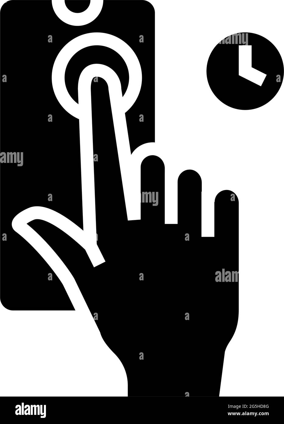 press and holding phone display glyph icon vector illustration Stock ...