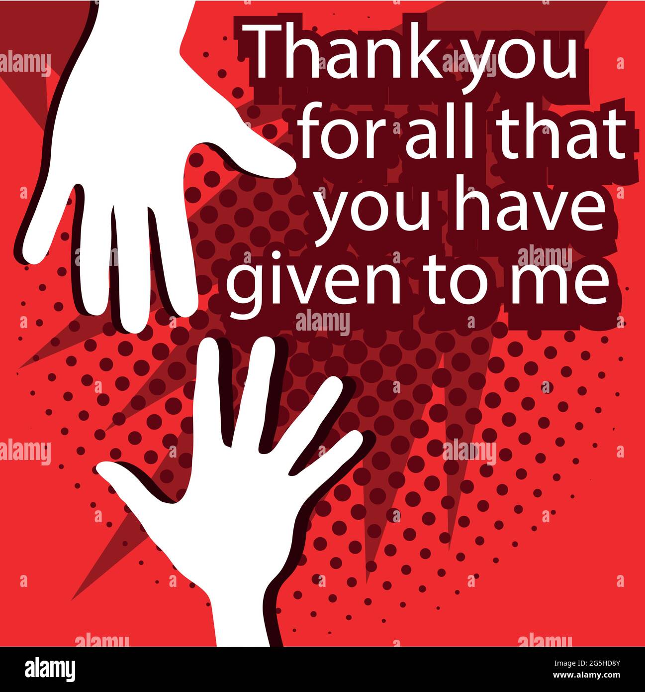 Helping hand concept on the red background Stock Vector Image & Art - Alamy