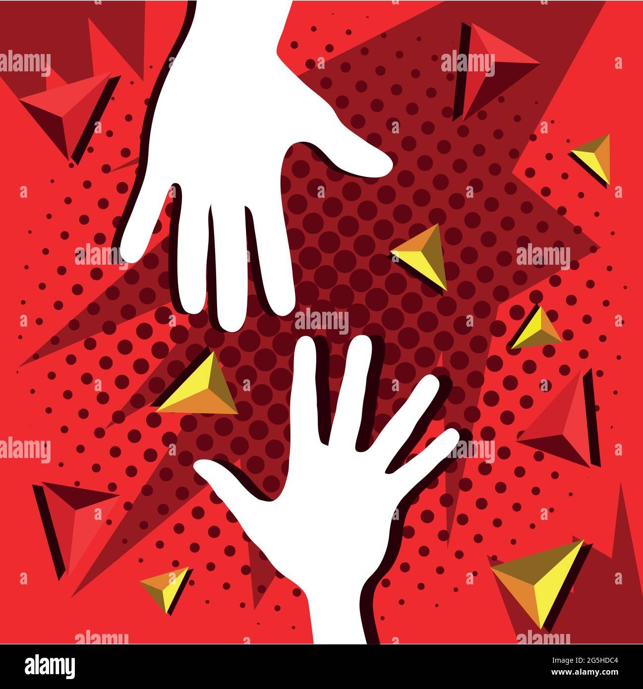 Helping hand concept on Stock Vector Images - Alamy
