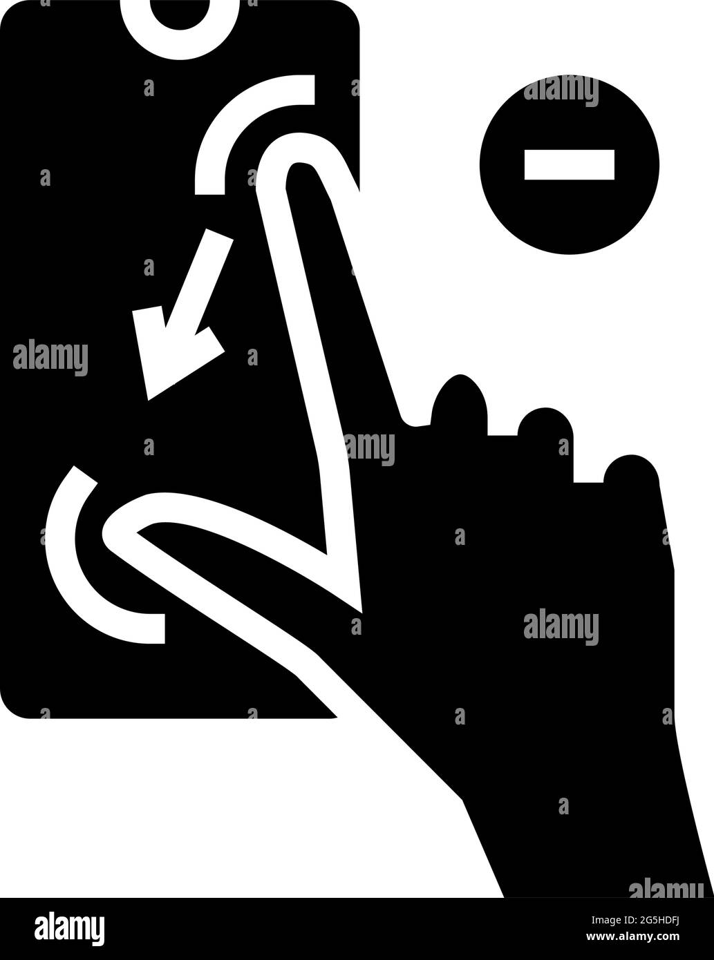 zoom out gesture phone screen glyph icon vector illustration Stock ...