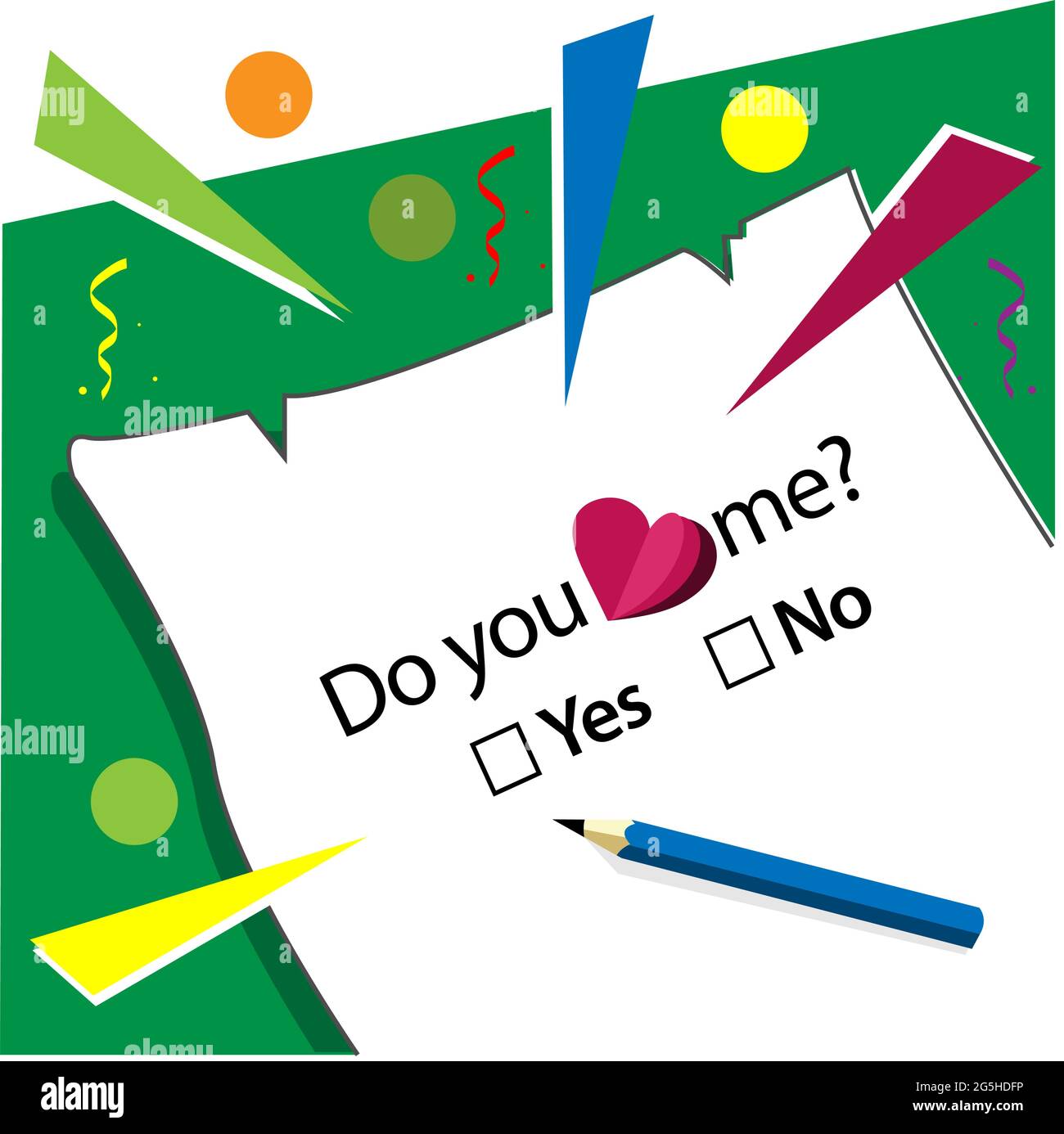 Question with paper and pencil stock vector. Vector illustration Stock ...