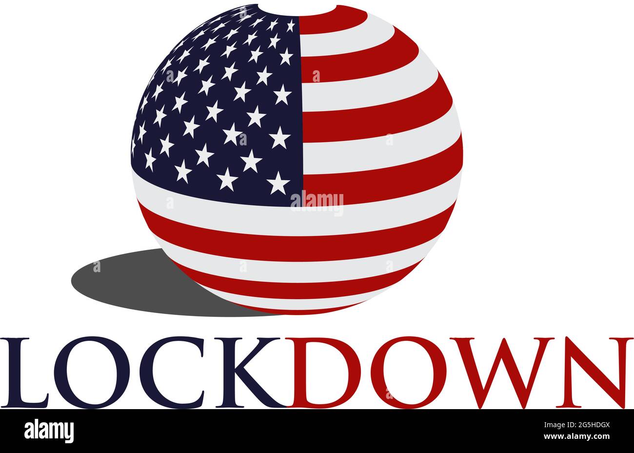 USA lockdown coronavirus lockdown symbol. Vector Illustration on white ...