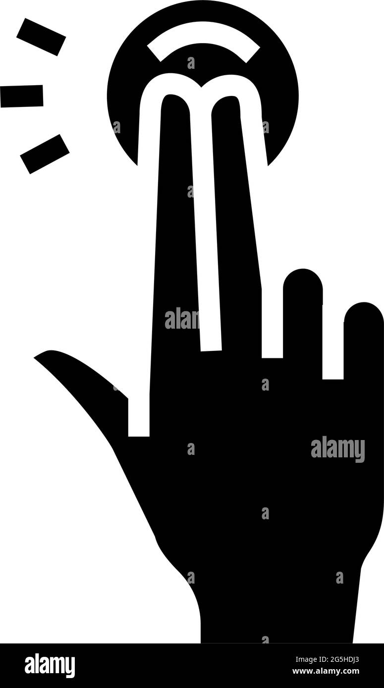 double tap with fingers on smartphone screen glyph icon vector ...