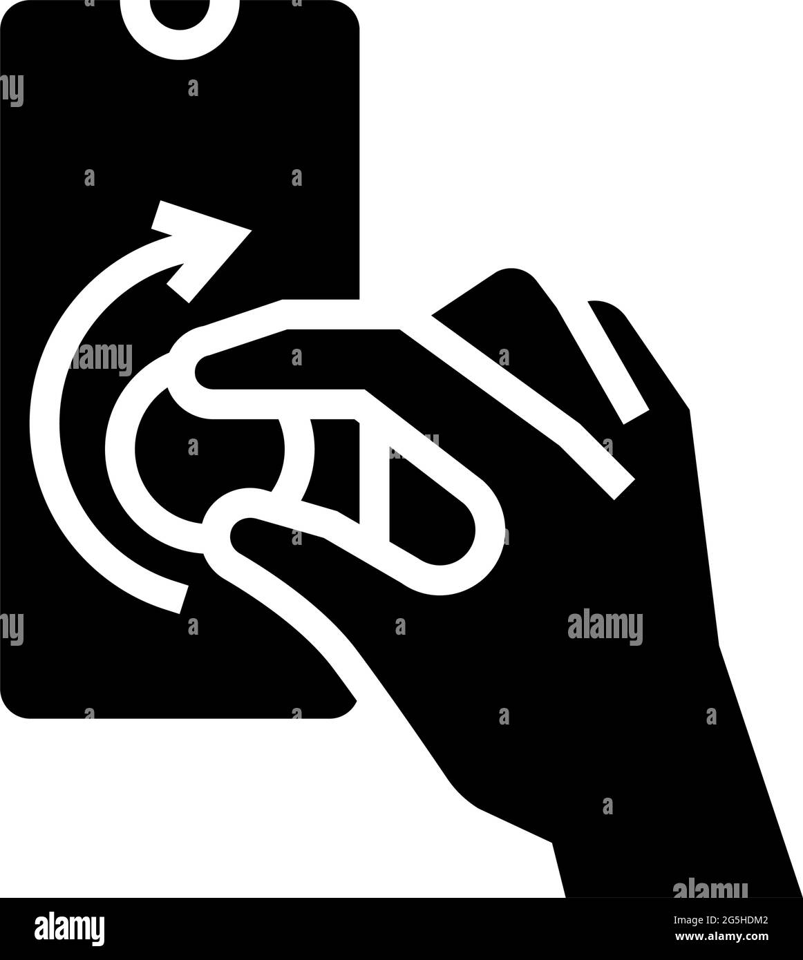 turning digital button on smartphone screen glyph icon vector ...