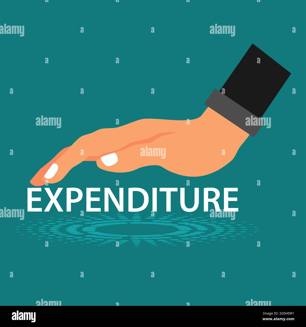 Expenditure and hand. This theme background is showing the concept of ...