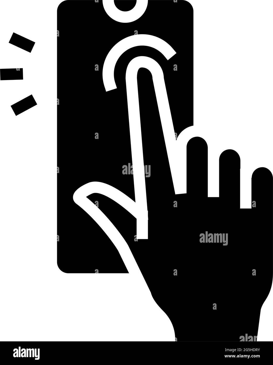 tapping with finger smartphone screen glyph icon vector illustration ...