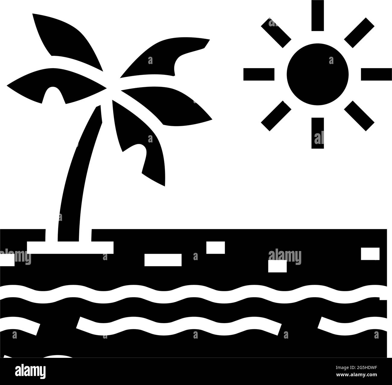 tropical beach summer glyph icon vector illustration Stock Vector Image ...