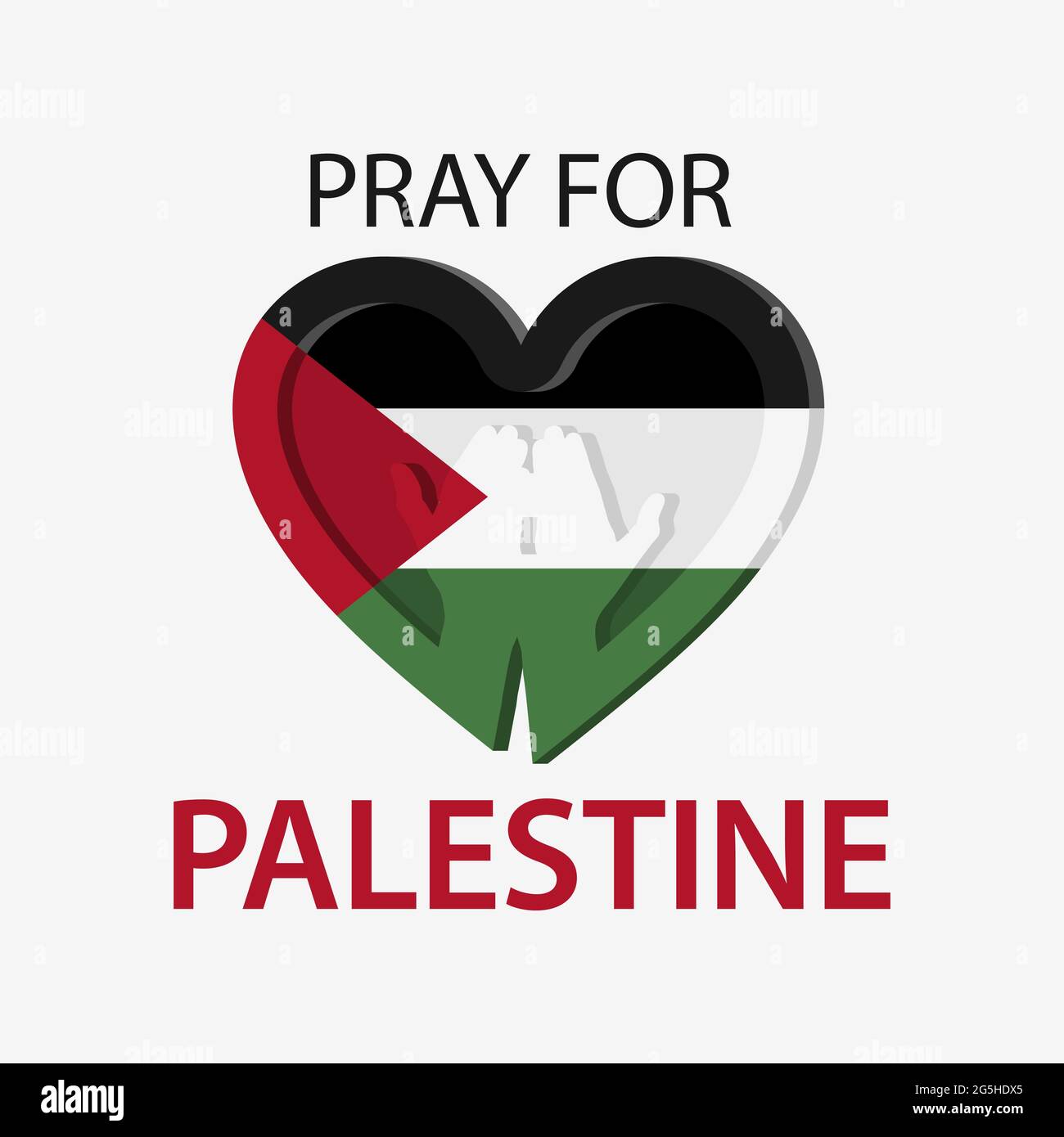 Pray for Palestine with love icon. Vector Illustration on white ...