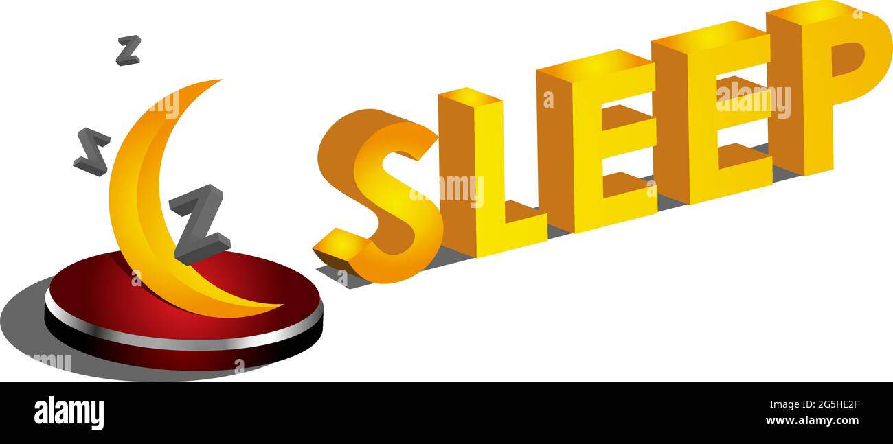 Sleep text with crescent icon, vector. Vector Illustration on white ...