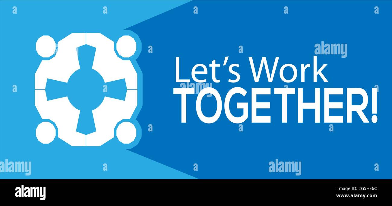Let's work together background. Business Concept With Text. vector ...