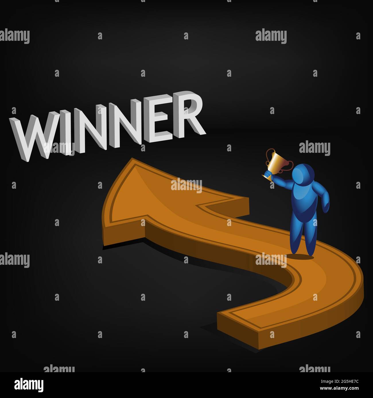 Road to winner. stock illustration Vector. illustration on black ...