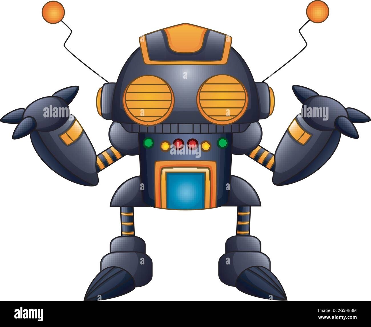 Angry robot cartoon illustration Cut Out Stock Images & Pictures - Alamy
