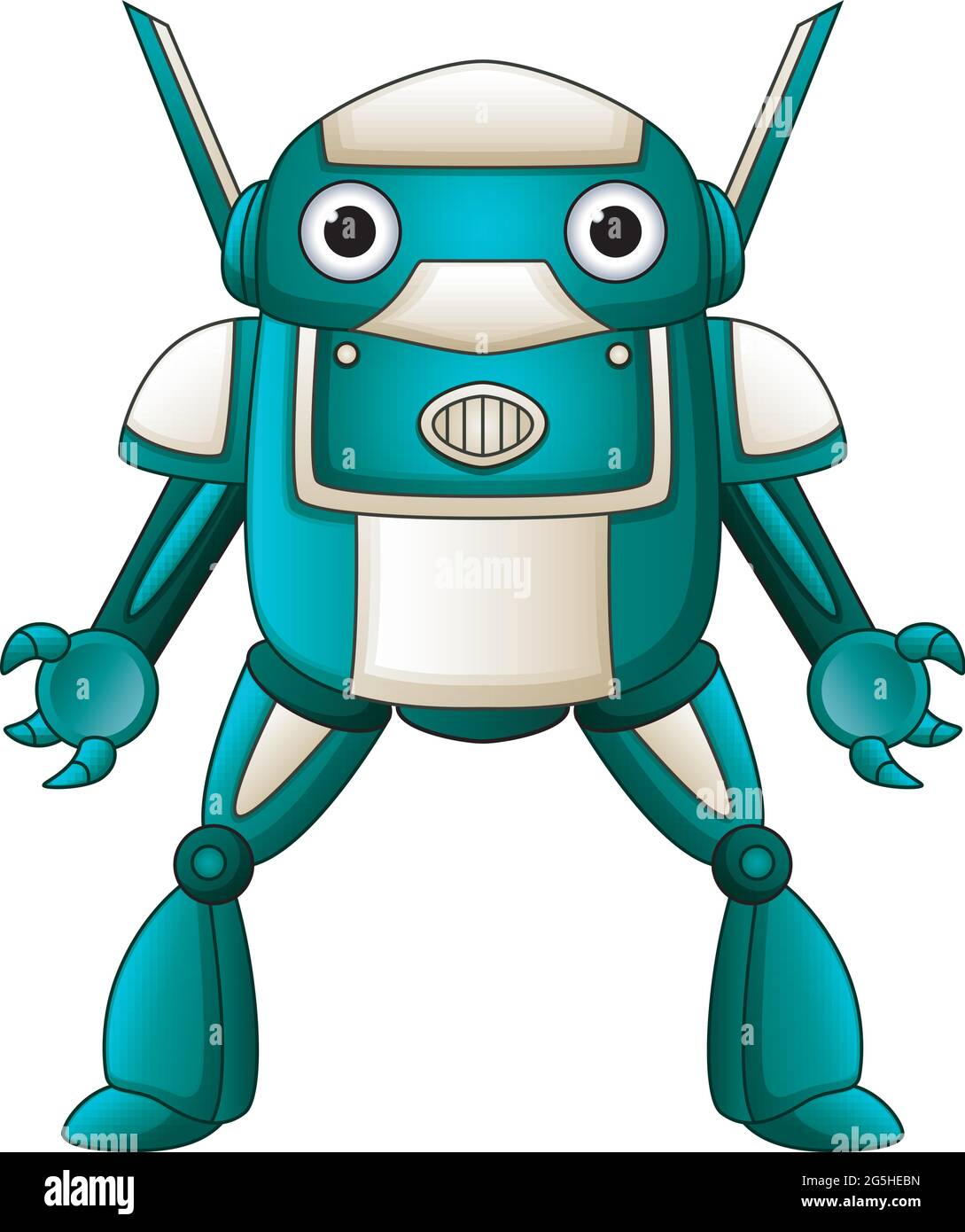 Cartoon robot character isolated on white background Stock Vector Image ...