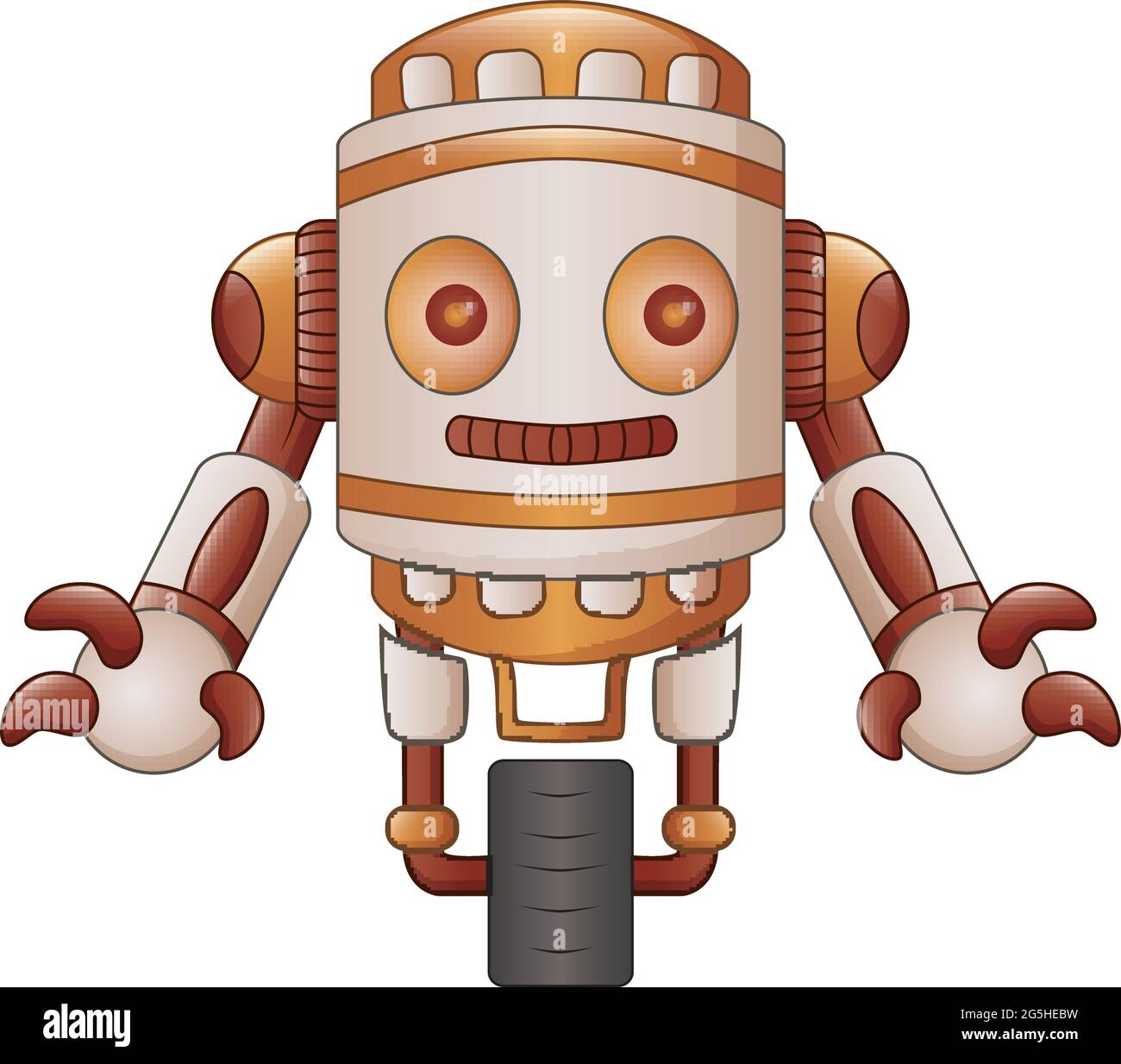 Brown robot cartoon isolated on white background Stock Vector Image ...