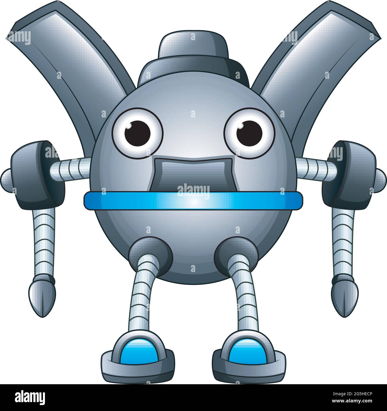 Cartoon robot character isolated on white background Stock Vector Image ...