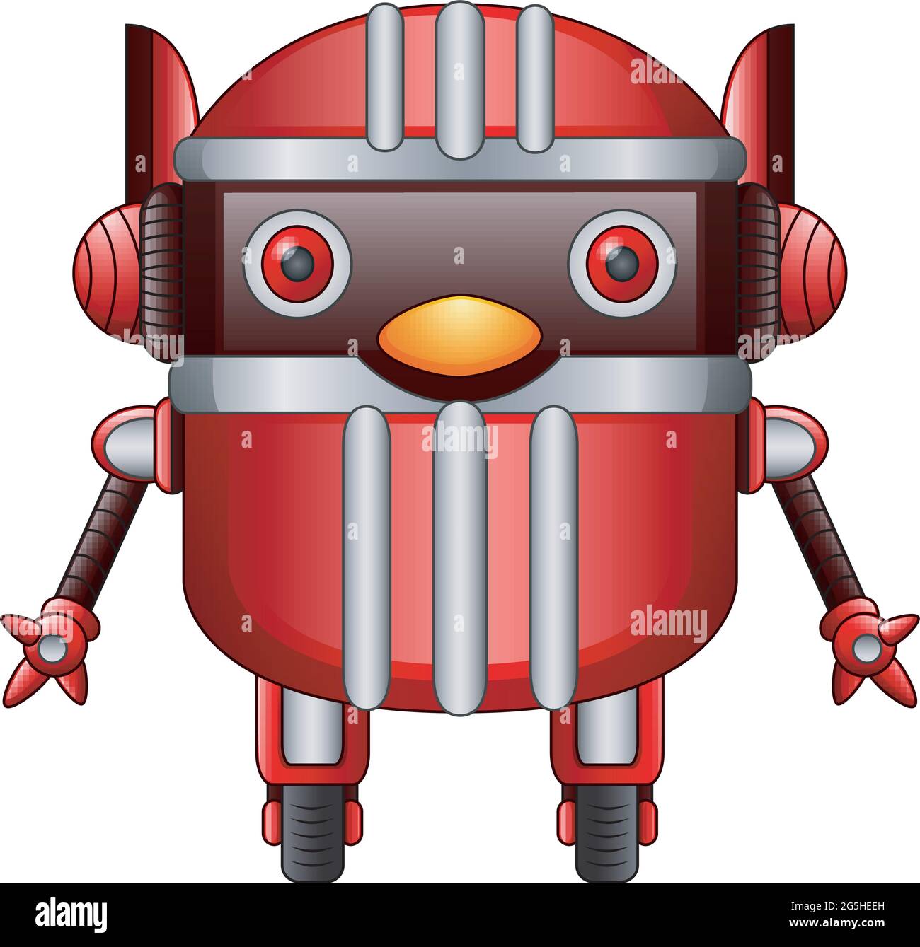 Red robot cartoon on the wheels Stock Vector Image & Art - Alamy