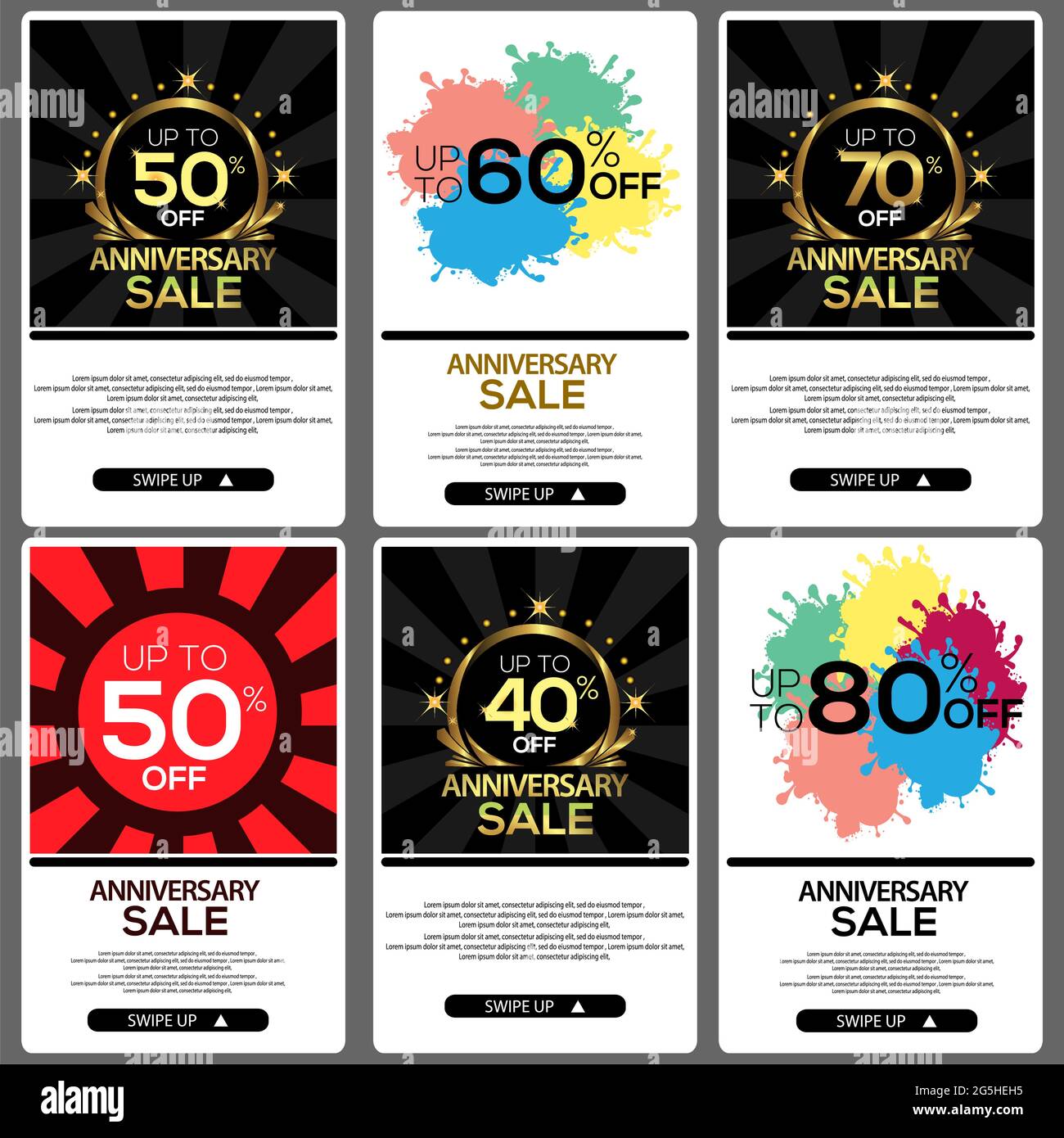 Anniversary sale banners for mobile. Sale banner template Stock Vector ...