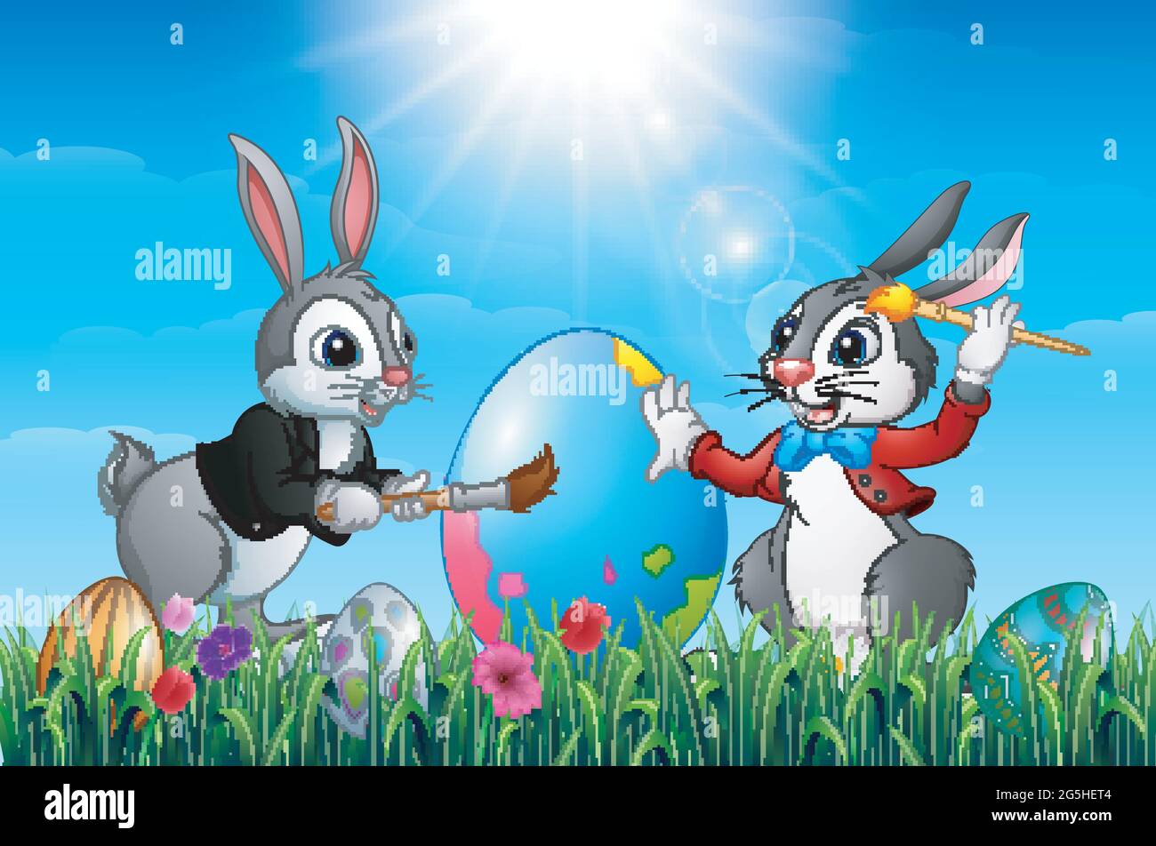 Two cartoon bunnies hi-res stock photography and images - Alamy