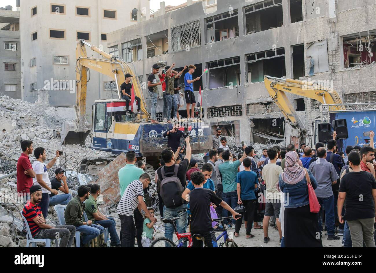 Gaza, Palestine. 27th June, 2021. Palestinians attend a concert titled ...