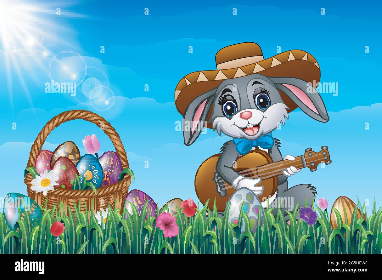 Cartoon easter bunny basket full hi-res stock photography and images ...