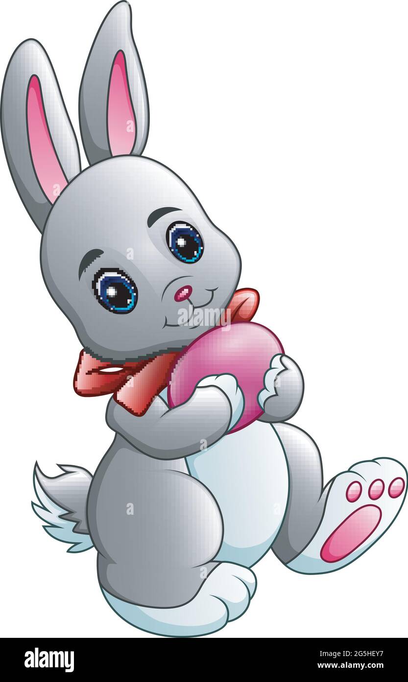 Cartoon rabbit carrying easter egg Stock Vector Image & Art - Alamy