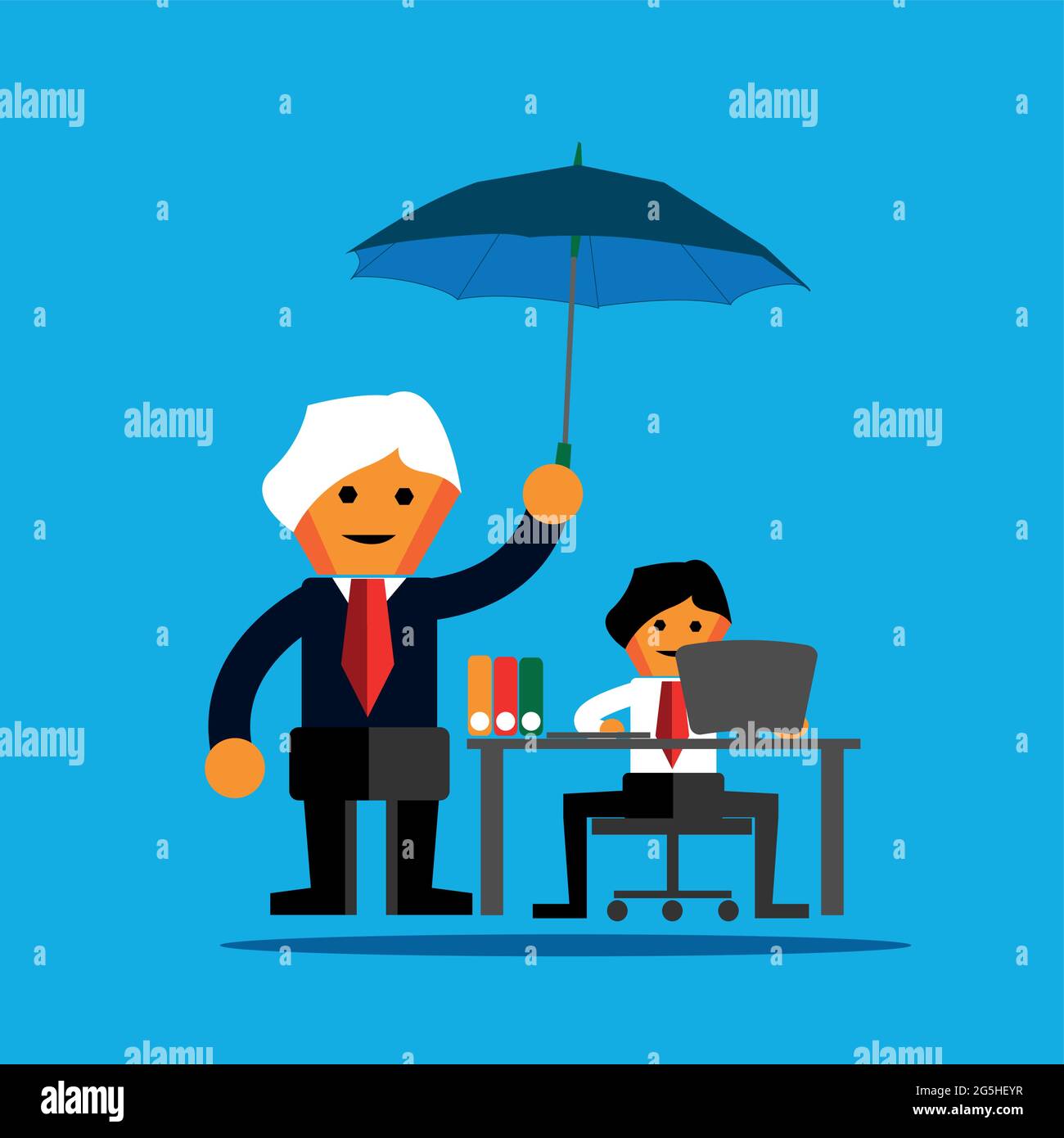 Boss and office workers. The Vector Illustration is showing the concept ...