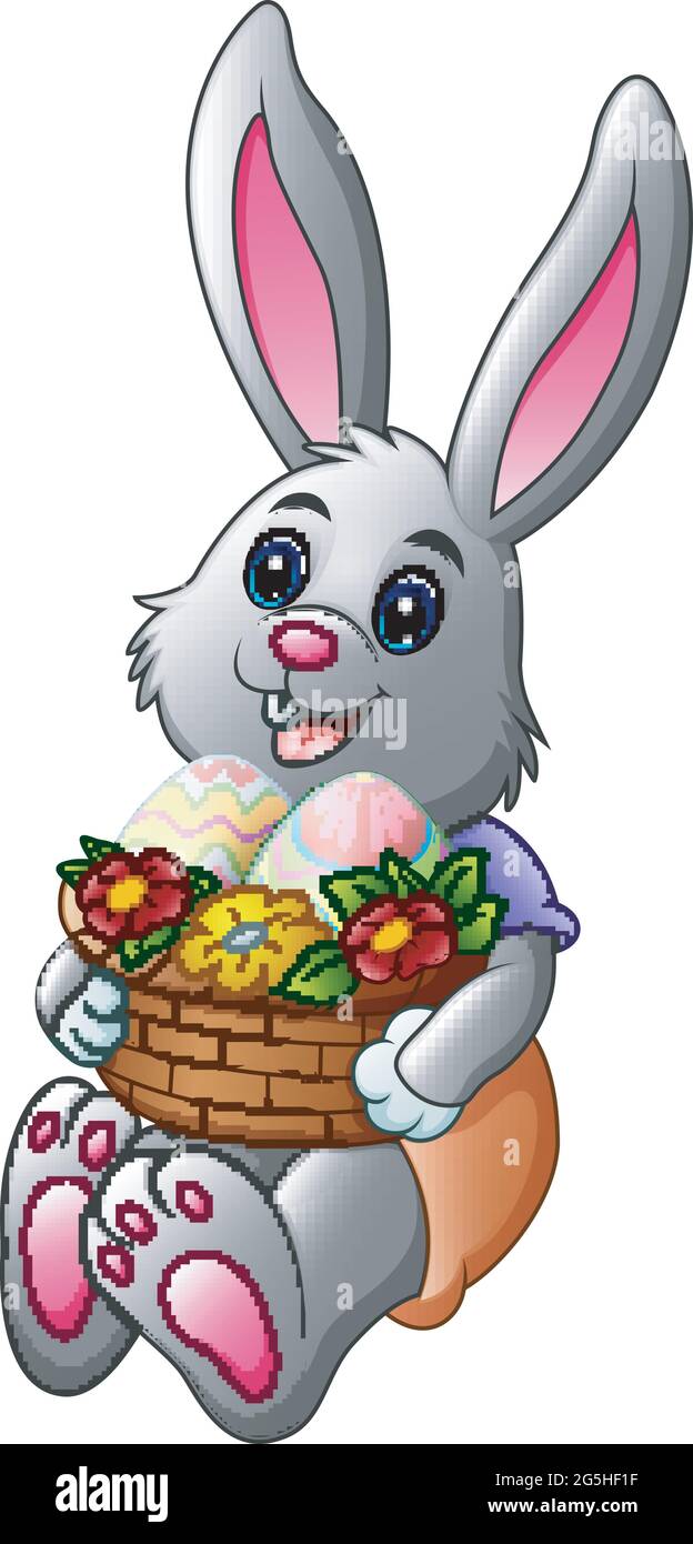 Cartoon easter bunny basket full hi-res stock photography and images ...