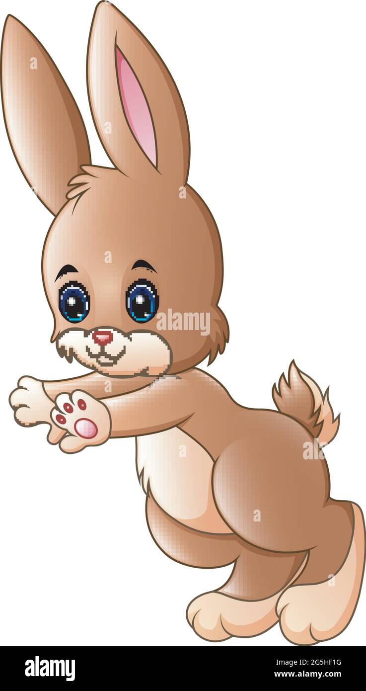 Cute little rabbit cartoon isolated on white background Stock Vector ...