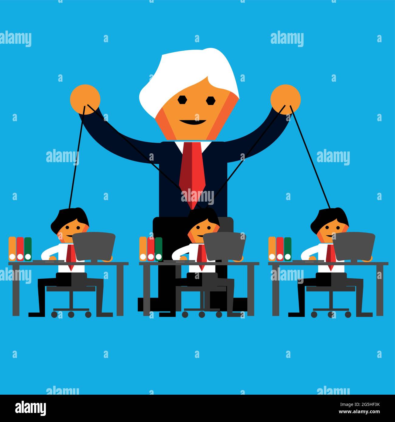 Boss and office workers. The Vector Illustration is showing the concept ...