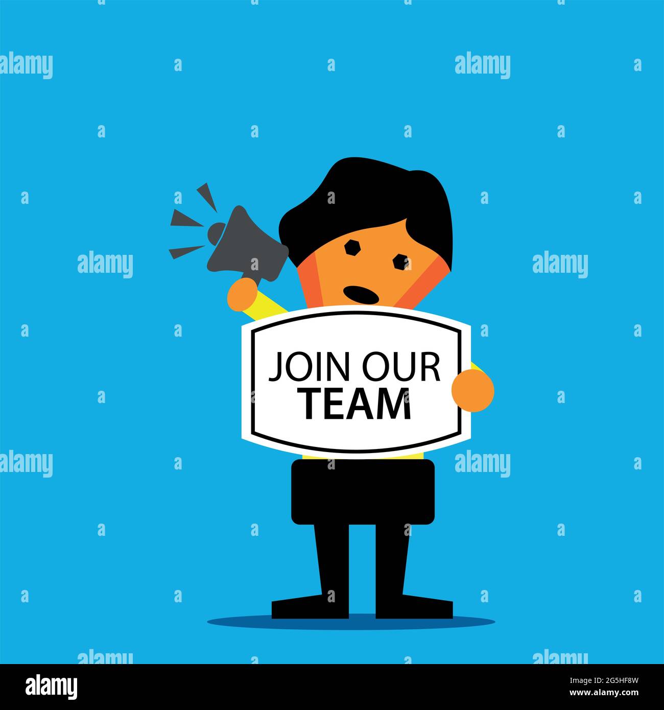 Join team megaphone blue Stock Vector Images - Alamy