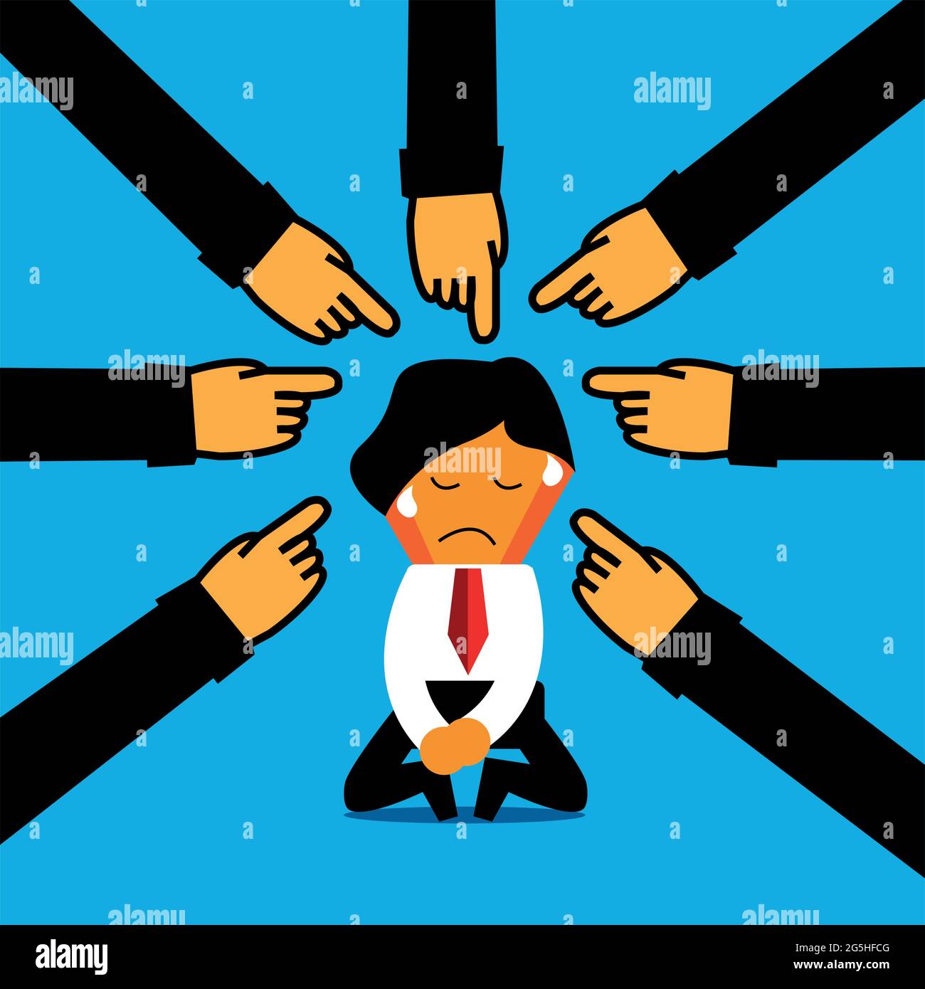 Illustrations of office workers making mistakes. Flat design Stock ...
