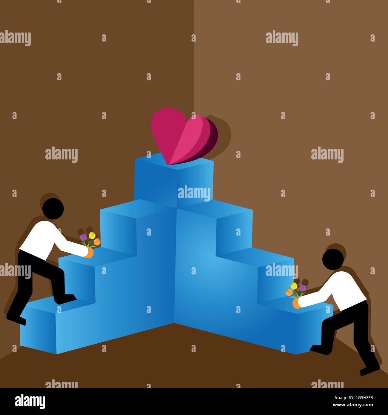 Two people competing for love. Vector Illustration Stock Vector Image ...