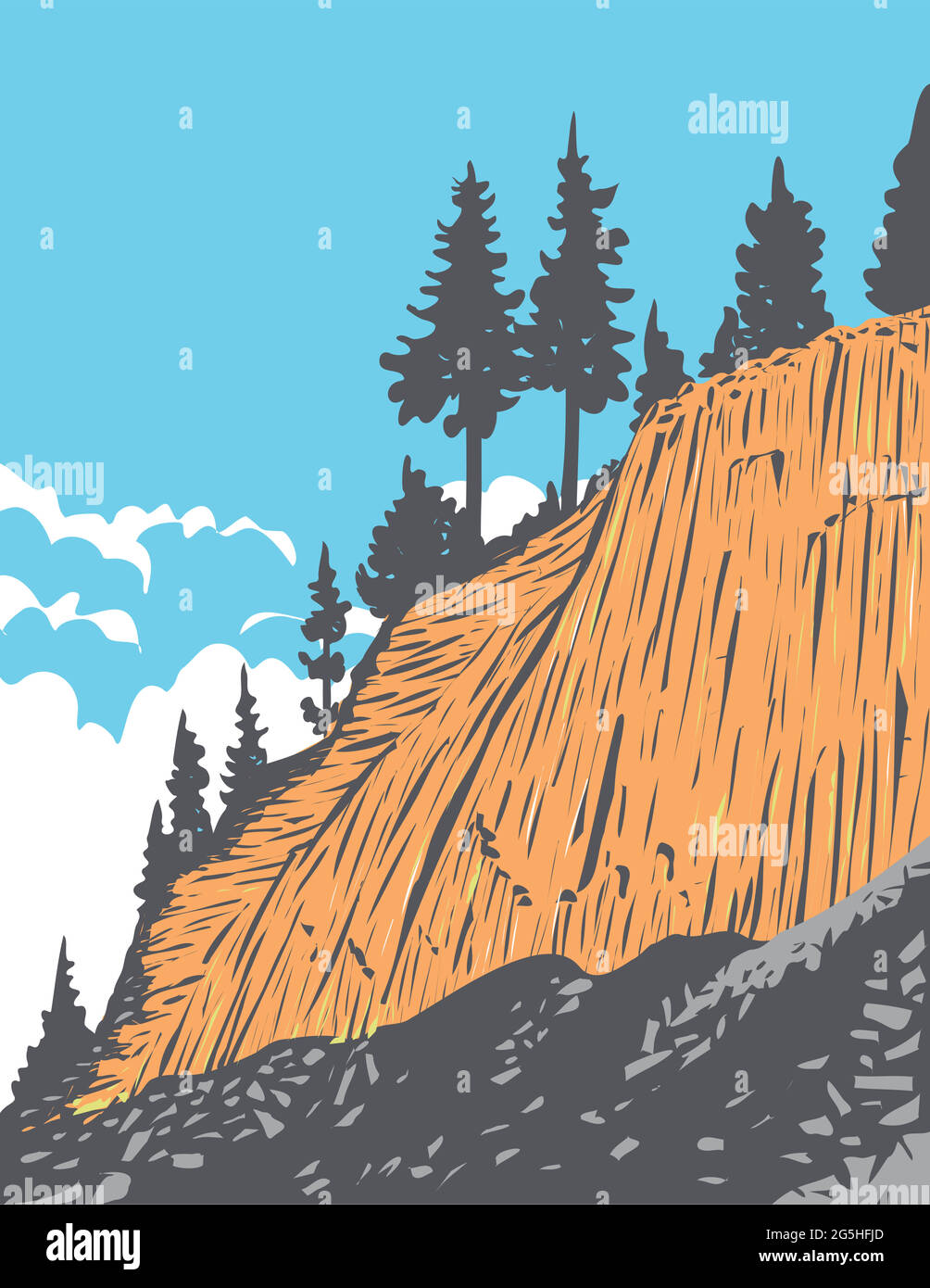 Basalt columnar basalt Stock Vector Images - Alamy