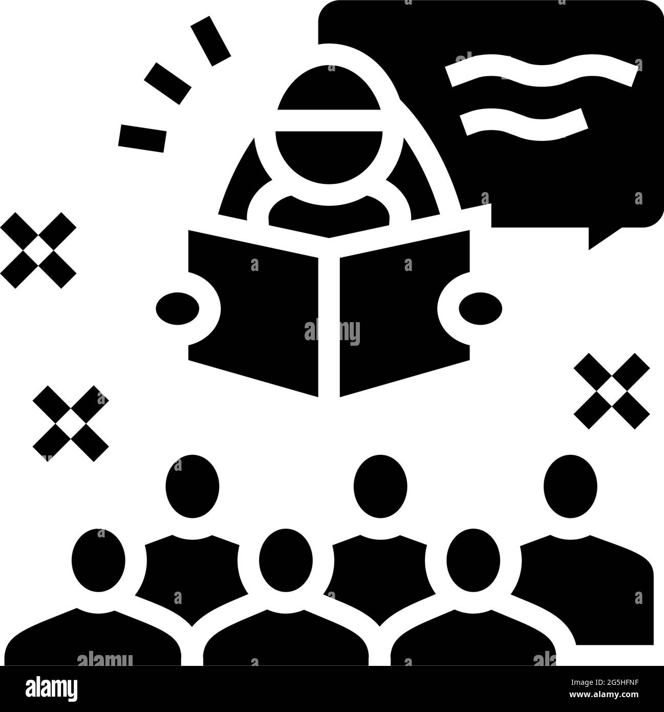 story time in children library glyph icon vector illustration Stock ...